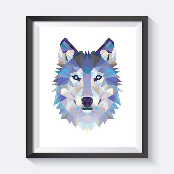Geometric Wolf - Etsy