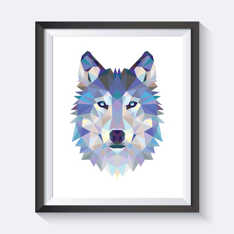 Geometric Wolf - Etsy