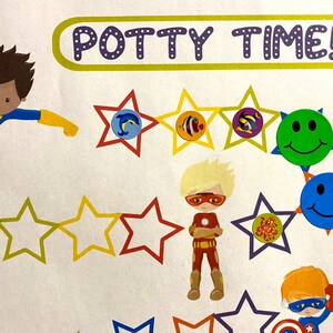 Super Hero Potty Chart for Boys | Instant Download | Sticker Reward ...