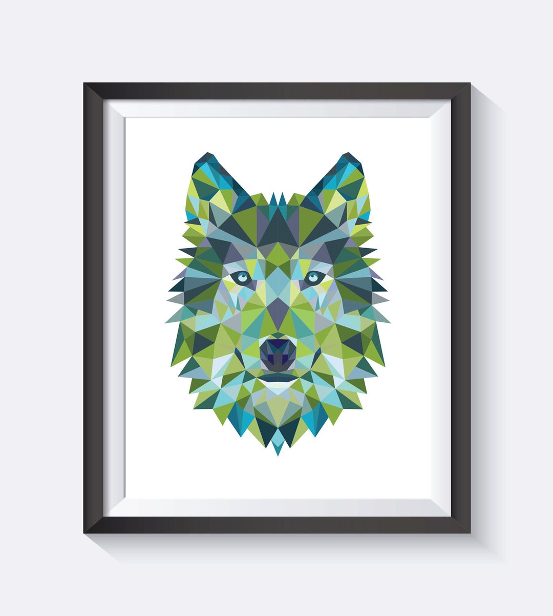 Wolf Print, Wolf Wall Art,geometric, Polygon, Digital Print Wall Art ...
