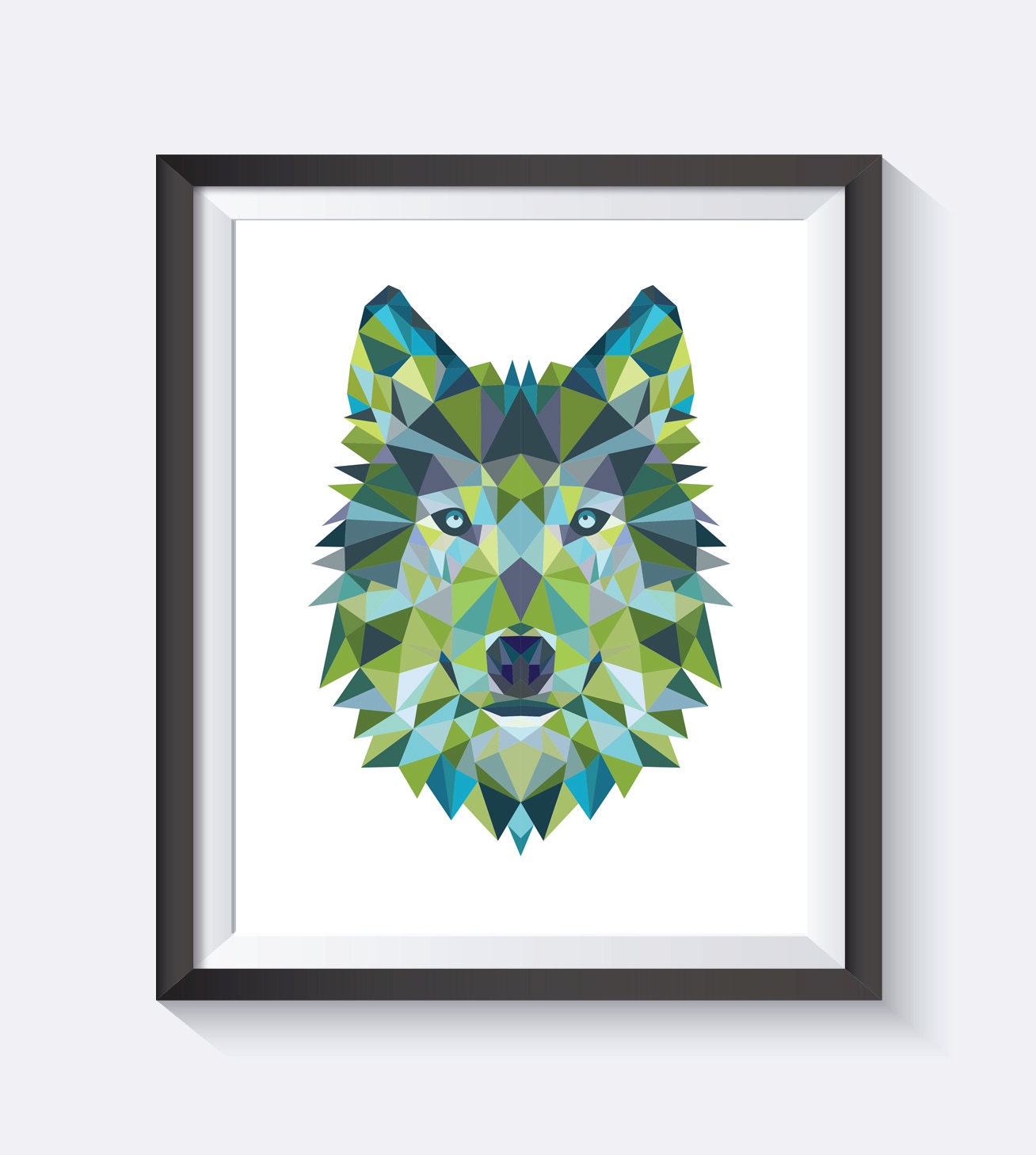 Wolf Print, Wolf Wall Art,geometric, Polygon, Digital Print Wall Art ...