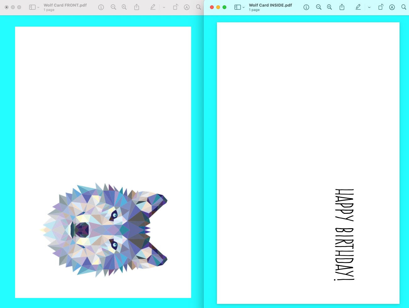 Editable & Printable Wolf Card, Polygon, Wolf Face, Triangle Wolf ...
