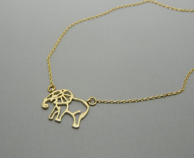 Gold Elephant Necklace Elephant Jewelry Elephant Charm - Etsy