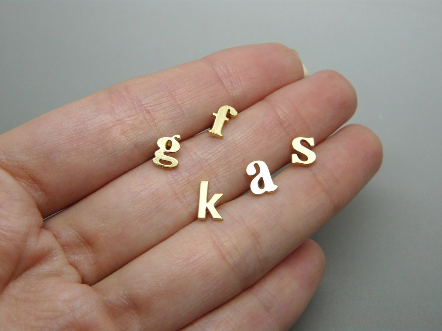 Initial Stud Earrings A-Z Personalized Initial Earring Studs | Etsy