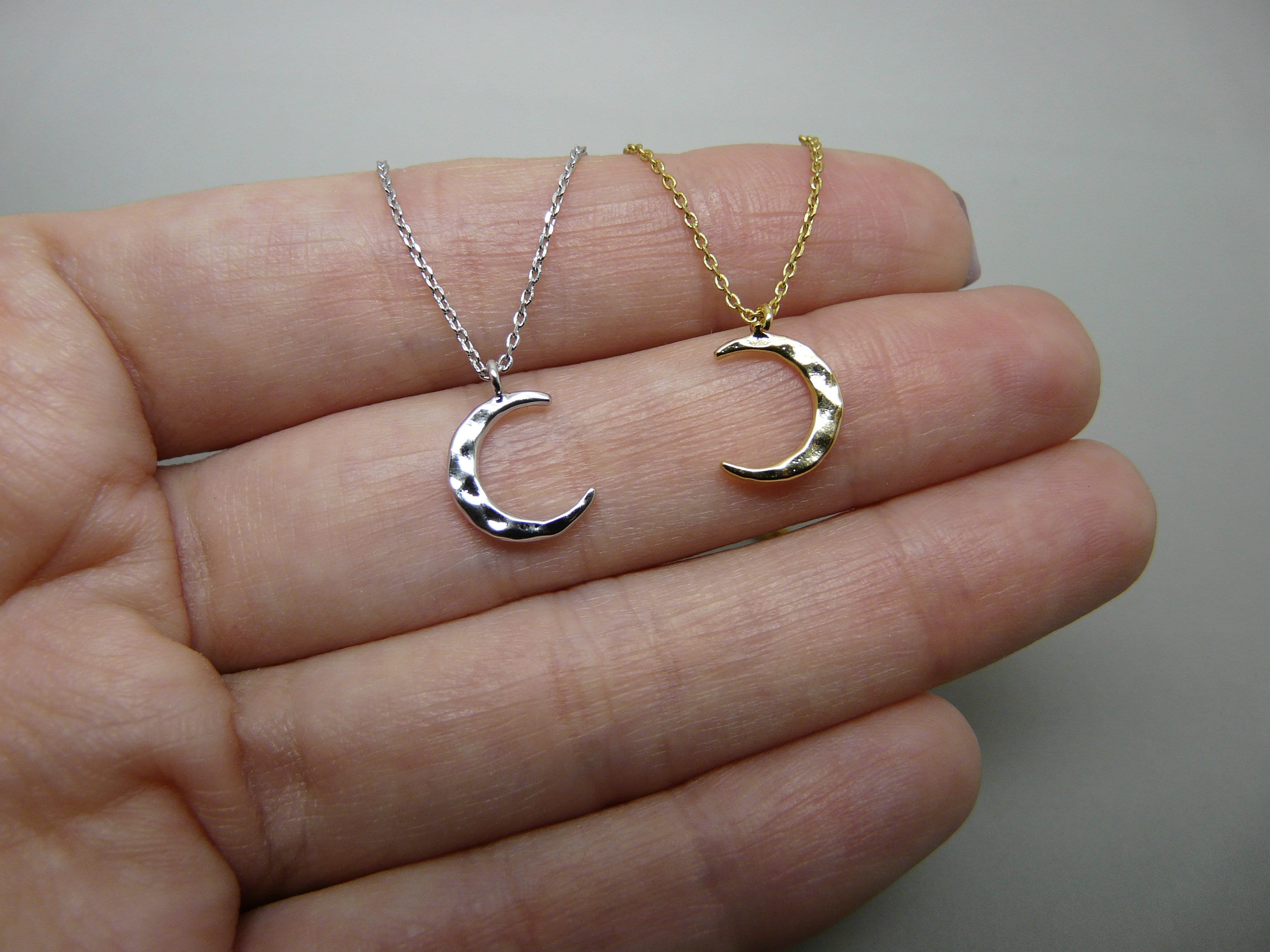 Collares de luna delicada, collar de luna creciente, collar de luna ...