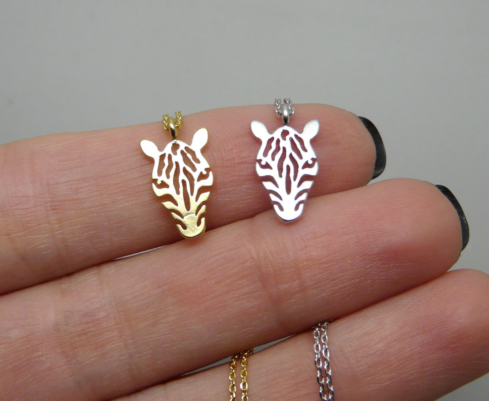 Zebra Necklace, Gold Zebra Necklace, Zebra Charm, Animal Jewelry ...