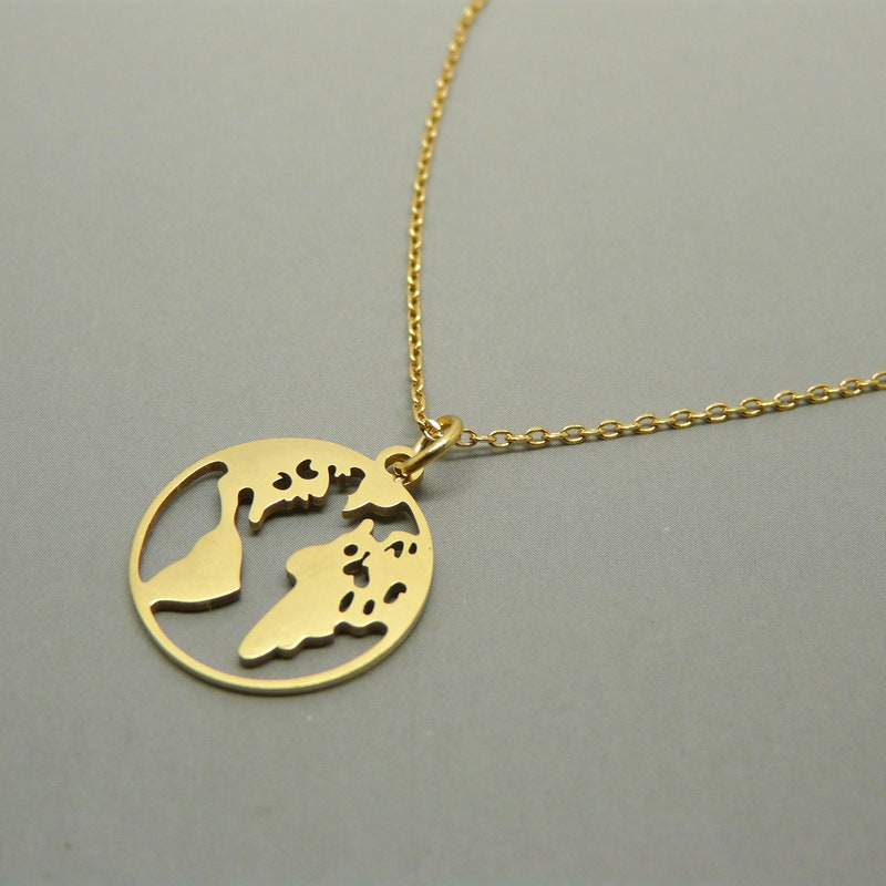 World Map Necklace - Etsy