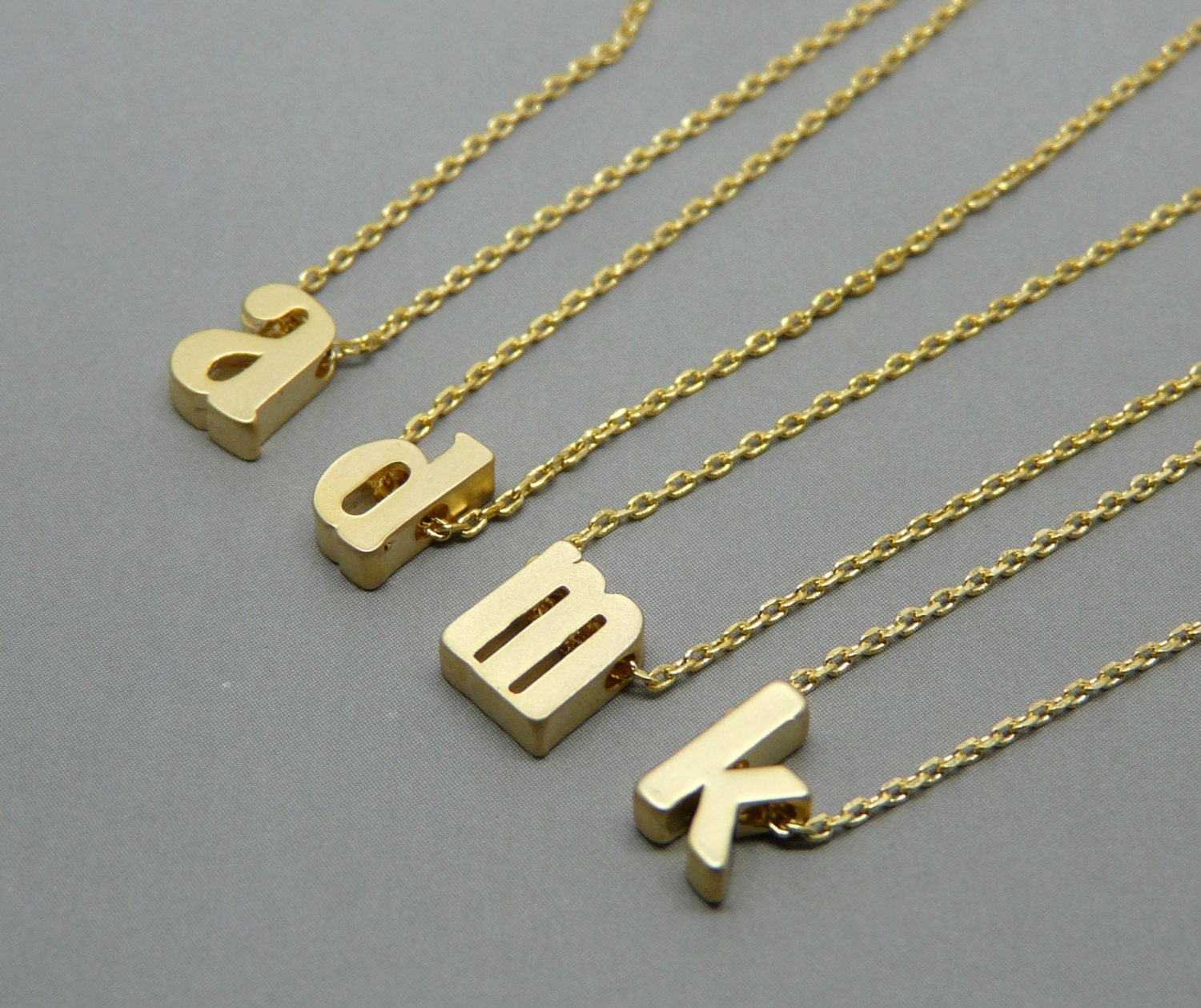 Lowercase Initial Necklace Tiny Letter Necklace Personalized - Etsy