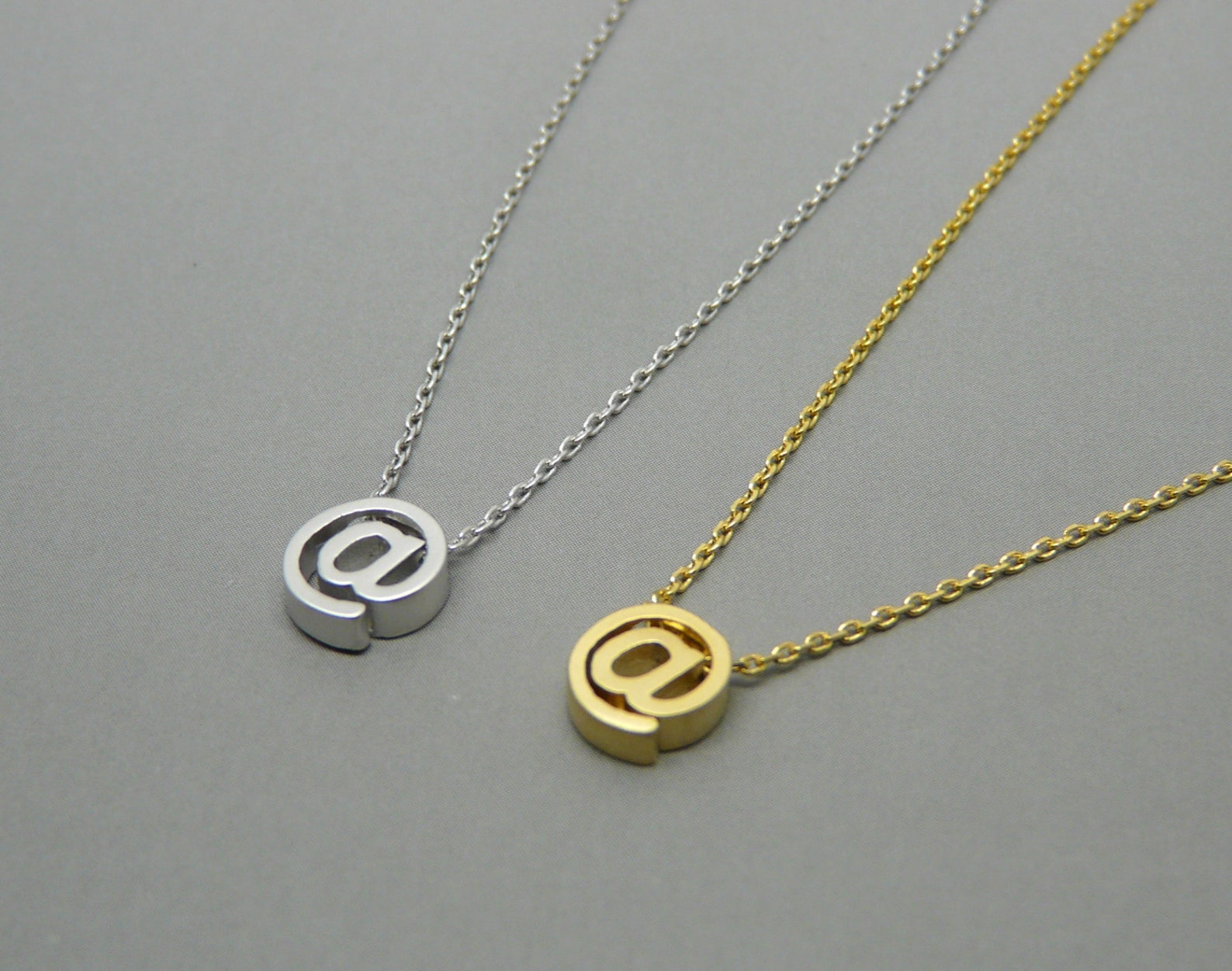 At Symbol Necklace, Email Pendant, Internet Jewelry, Minimalist Gold ...