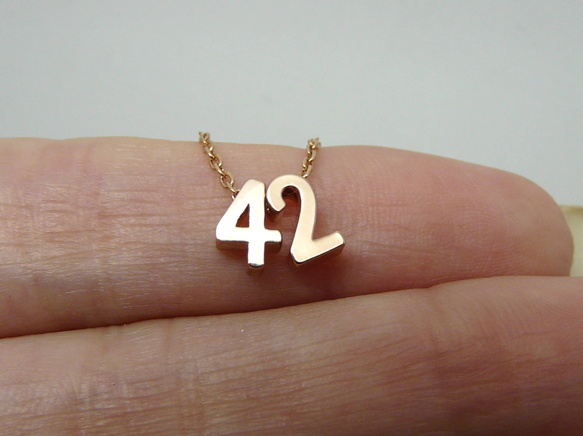Number Necklace Rose Gold Lucky Number Necklace Number - Etsy