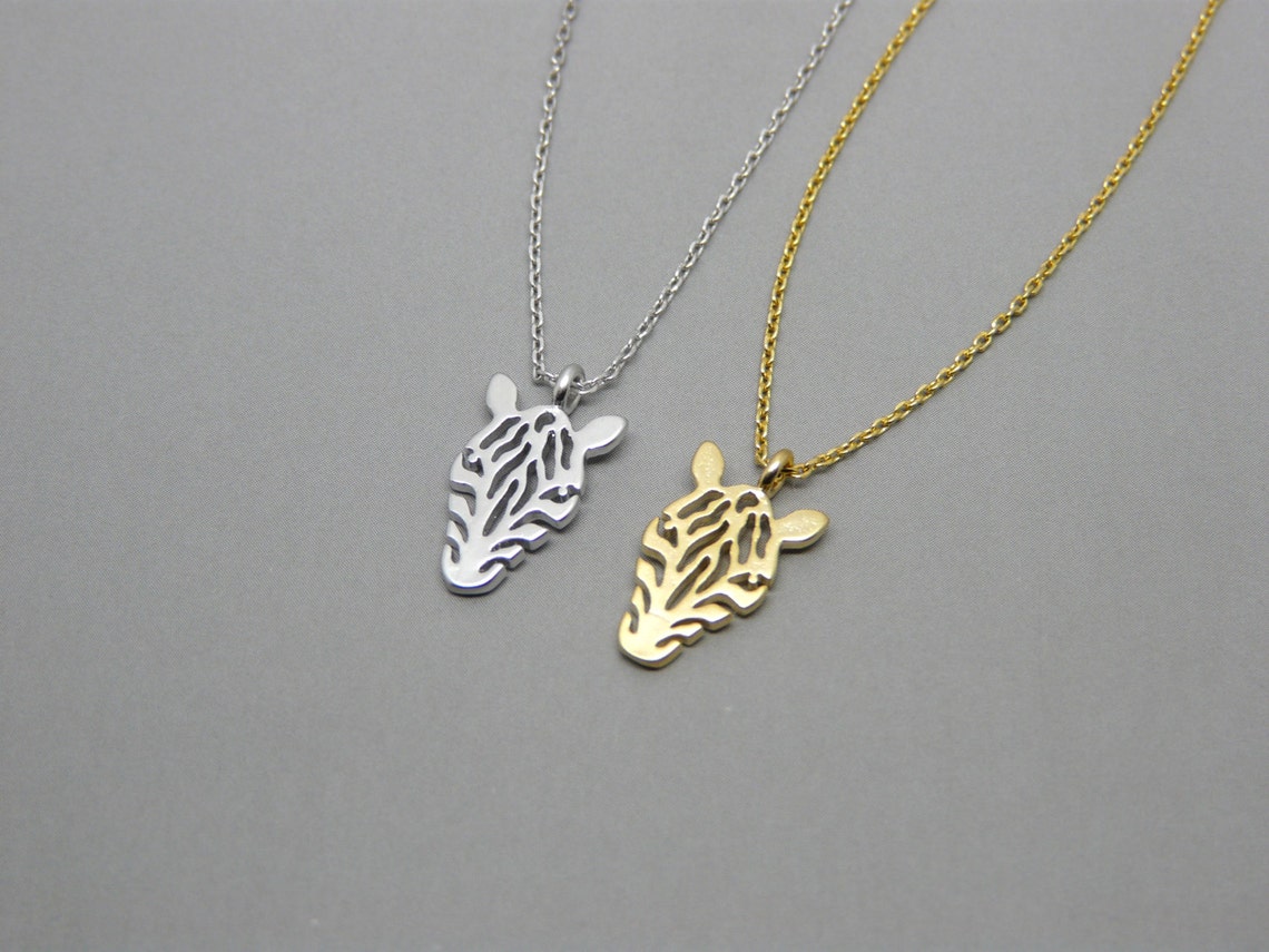 Zebra Necklace Gold Zebra Necklace Zebra Charm Animal - Etsy