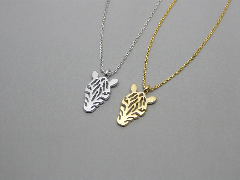Zebra Necklace Gold Zebra Necklace Zebra Charm Animal - Etsy