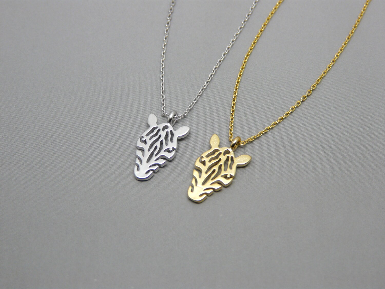 Zebra Necklace Gold Zebra Necklace Zebra Charm Animal - Etsy