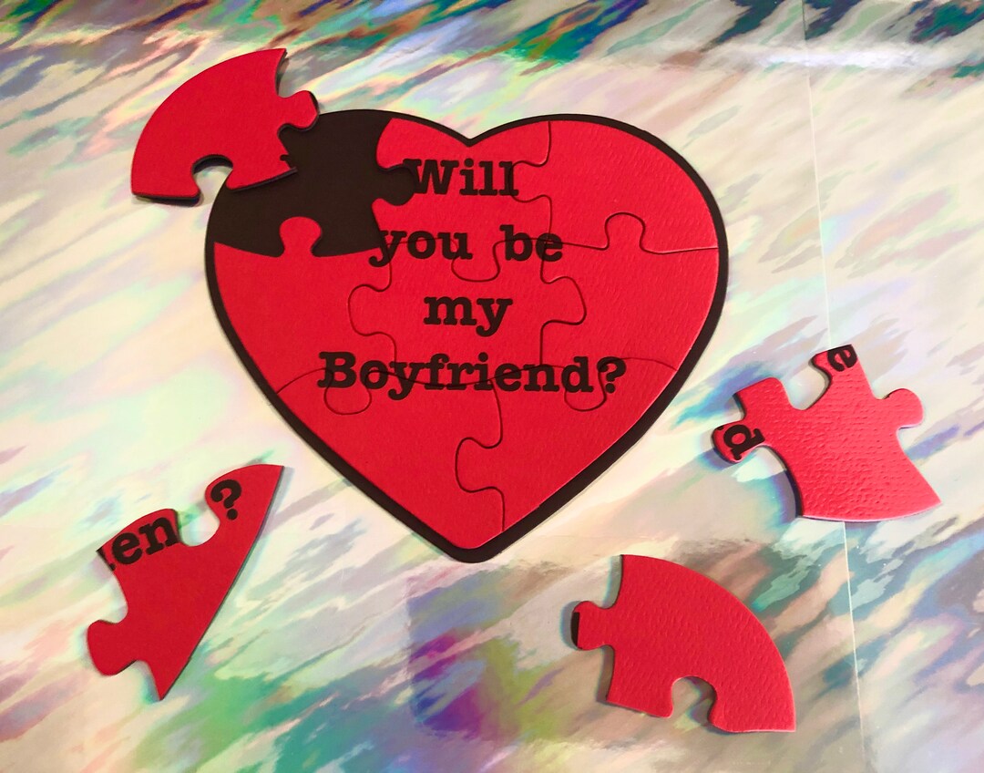 Boyfriend Puzzle Will You Be My Boyfriend Red Heart Puzzle Heart Shaped ...