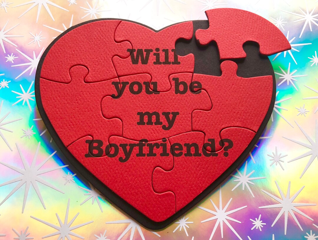 Boyfriend Puzzle Will You Be My Boyfriend Red Heart Puzzle Heart Shaped ...
