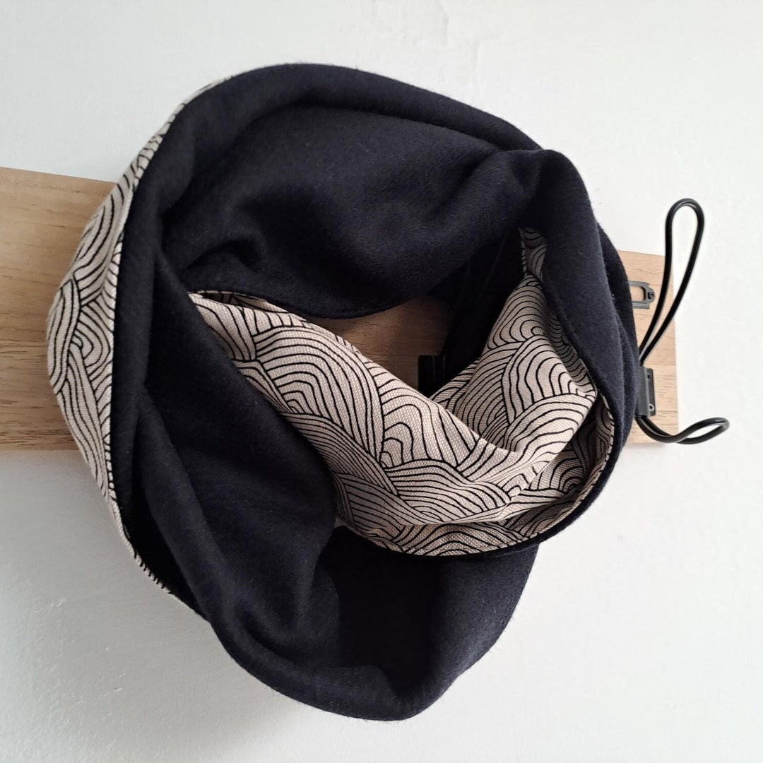 Snood in Woolen Cloth and Japanese Fabric for Men Infinity Scarf Gift ...
