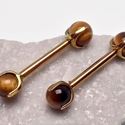 Real Jade 12g 14g Titanium Internally Threaded Claw Nipple Bar - Etsy
