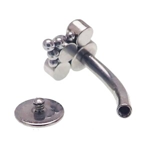 Floating Implant Titanium Belly Piercing, 14g Curved Barbell With Flat ...