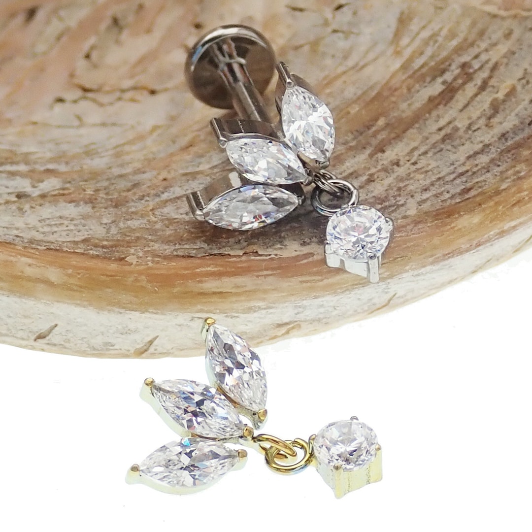 Helix Piercing , Internally Threaded Implant Titanium Flatback, Clear ...