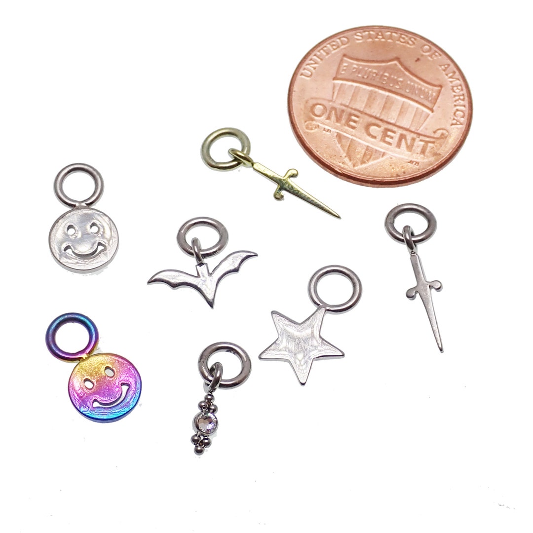 Implant Titanium Add-on Charms , Ideal for Hoops Clickers Piercings ...