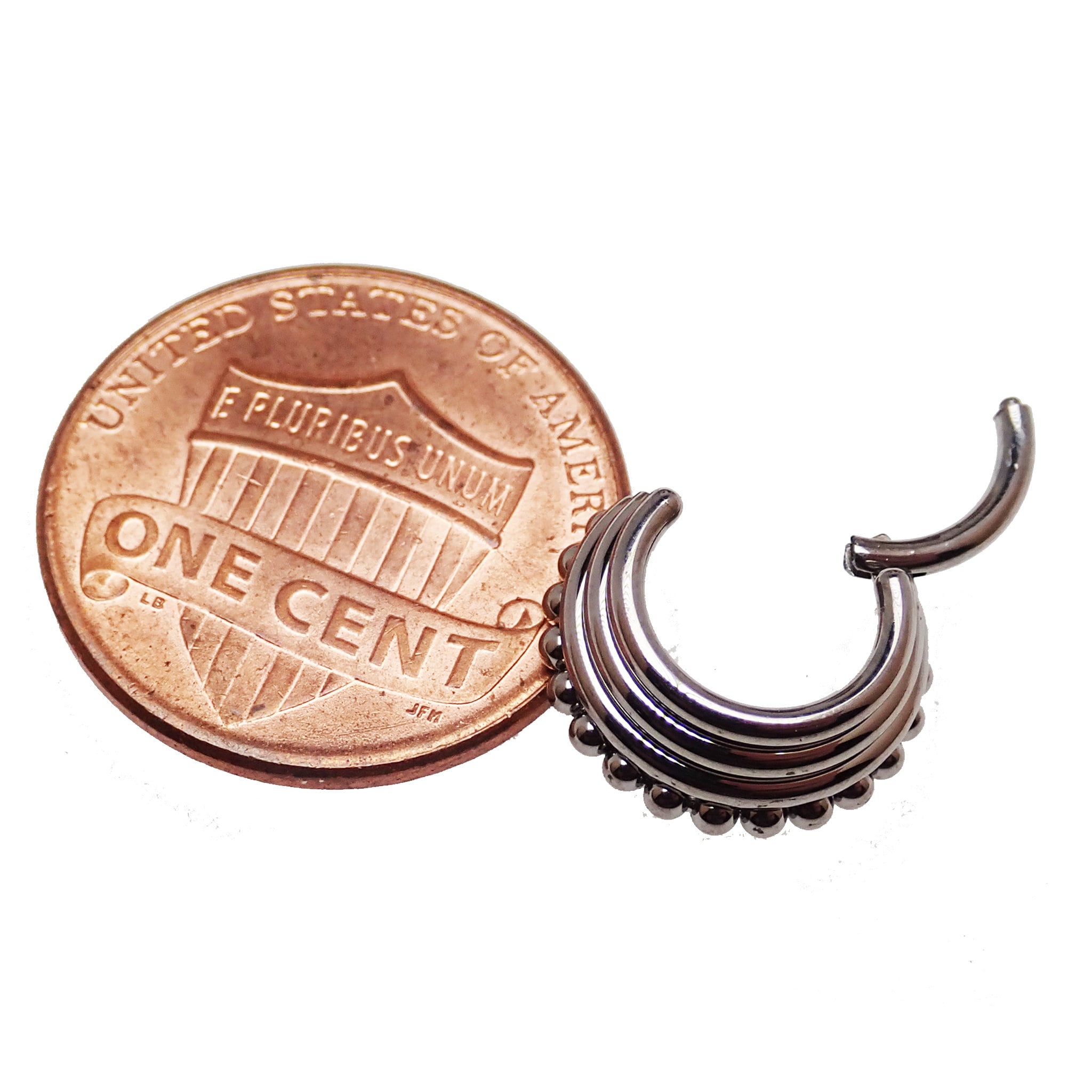 3 Tier Stacked Hinged Beaded Clicker Ring Implant Titanium - Etsy