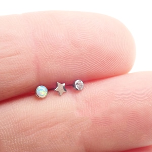 Implant Titanium Push in Threadless Nose Set ,L Bend Nose Stud ...