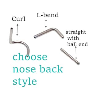 Implant Titanium Push in Threadless Nose Set ,L Bend Nose Stud ...