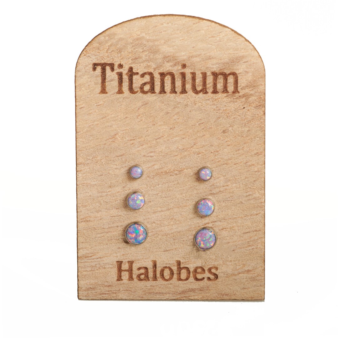 Implant Grade Titanium Earrings 3 Pairs Gift Set, Cabochon Fire Opals ...