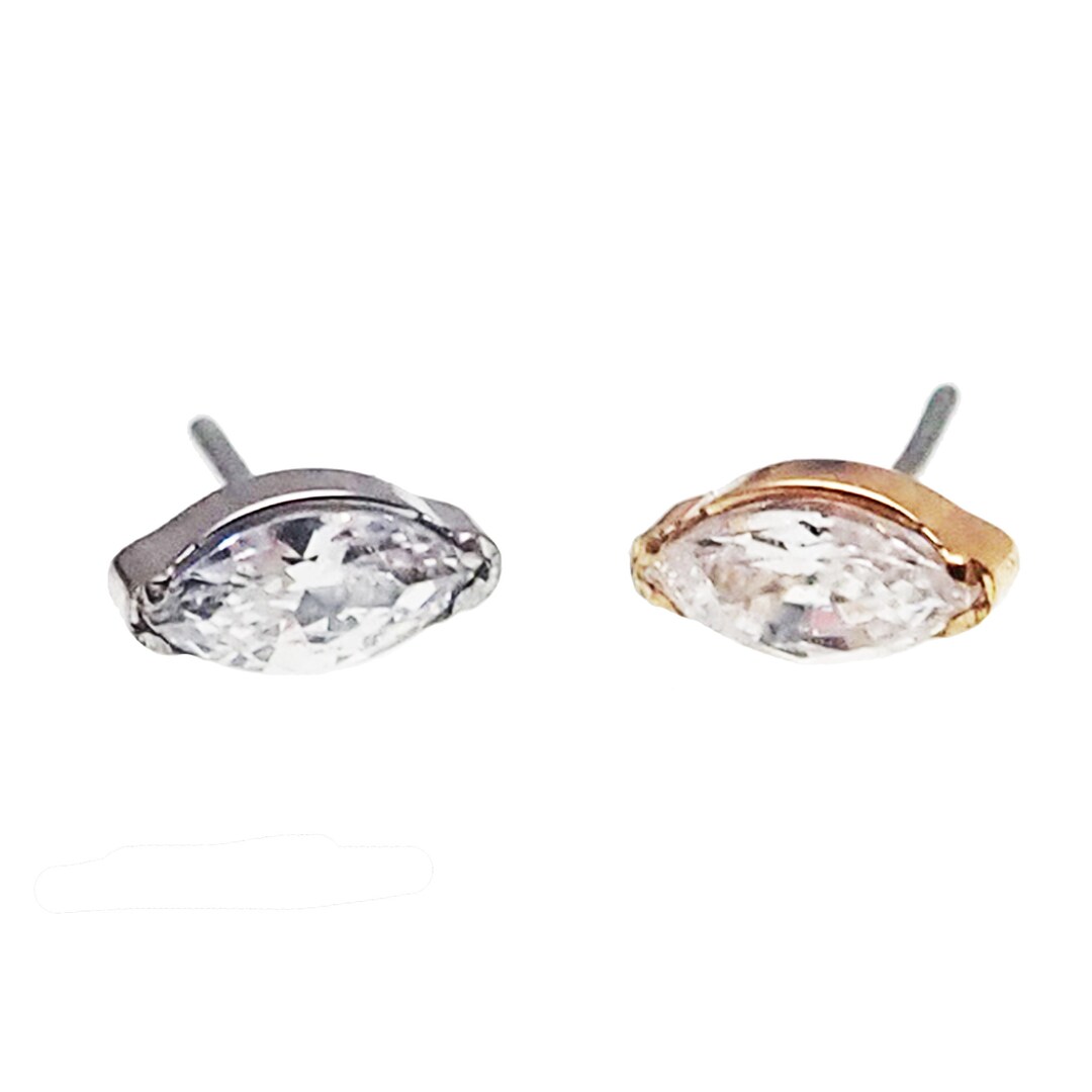 Implant Titanium Threadless Oval CZ Titanium Push Fit Top Only Push Pin ...