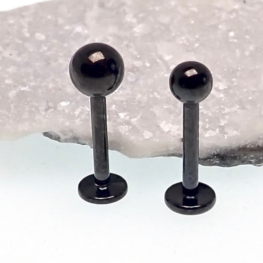 Black PVD Plain Ball Implant Titanium 8mm Flatback Piercing 16g - Etsy