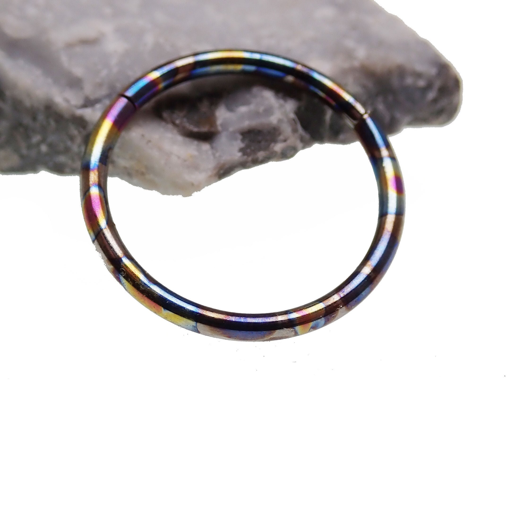 Oil Slick Anodized Titanium Clicker 18g, 16g, 14g, 12g, 10g · Septum ...