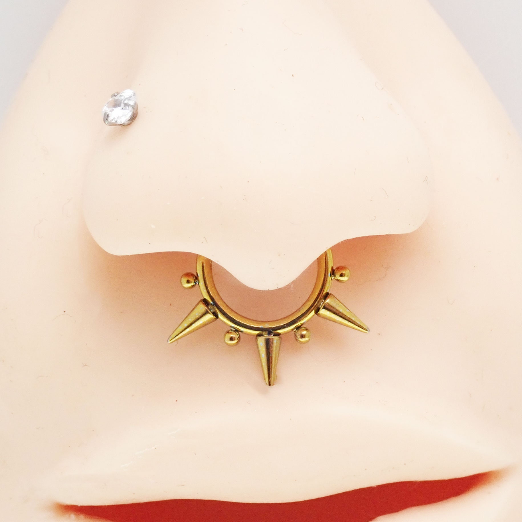 16g Titanium Hinged Septum Spiked Piercing 8mm & 10mm | Etsy