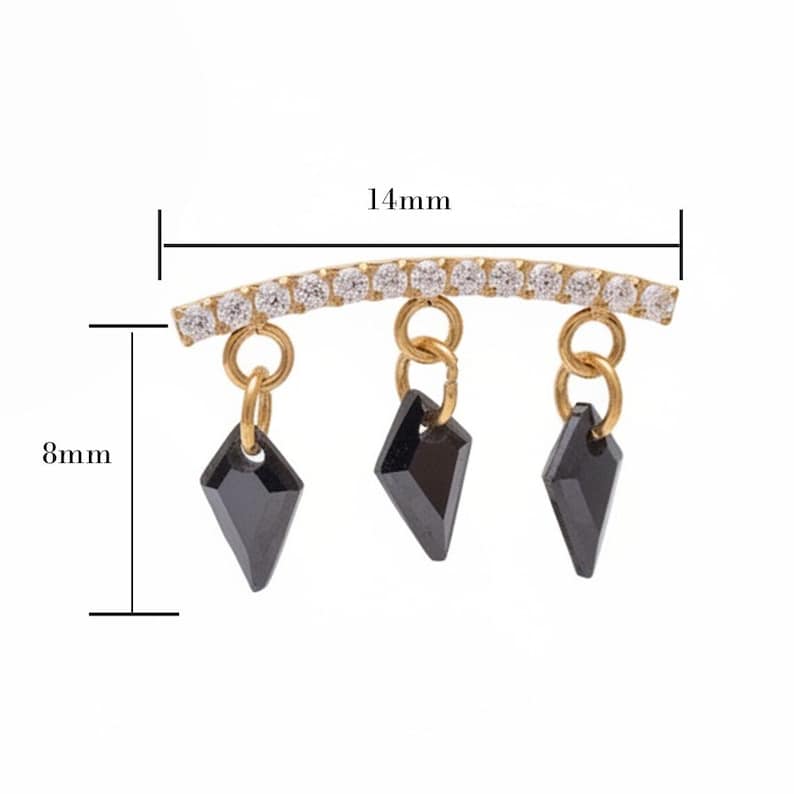 Titanium Helix Piercing: Arch Design, Amethyst CZ, Threadless Push Fit ...