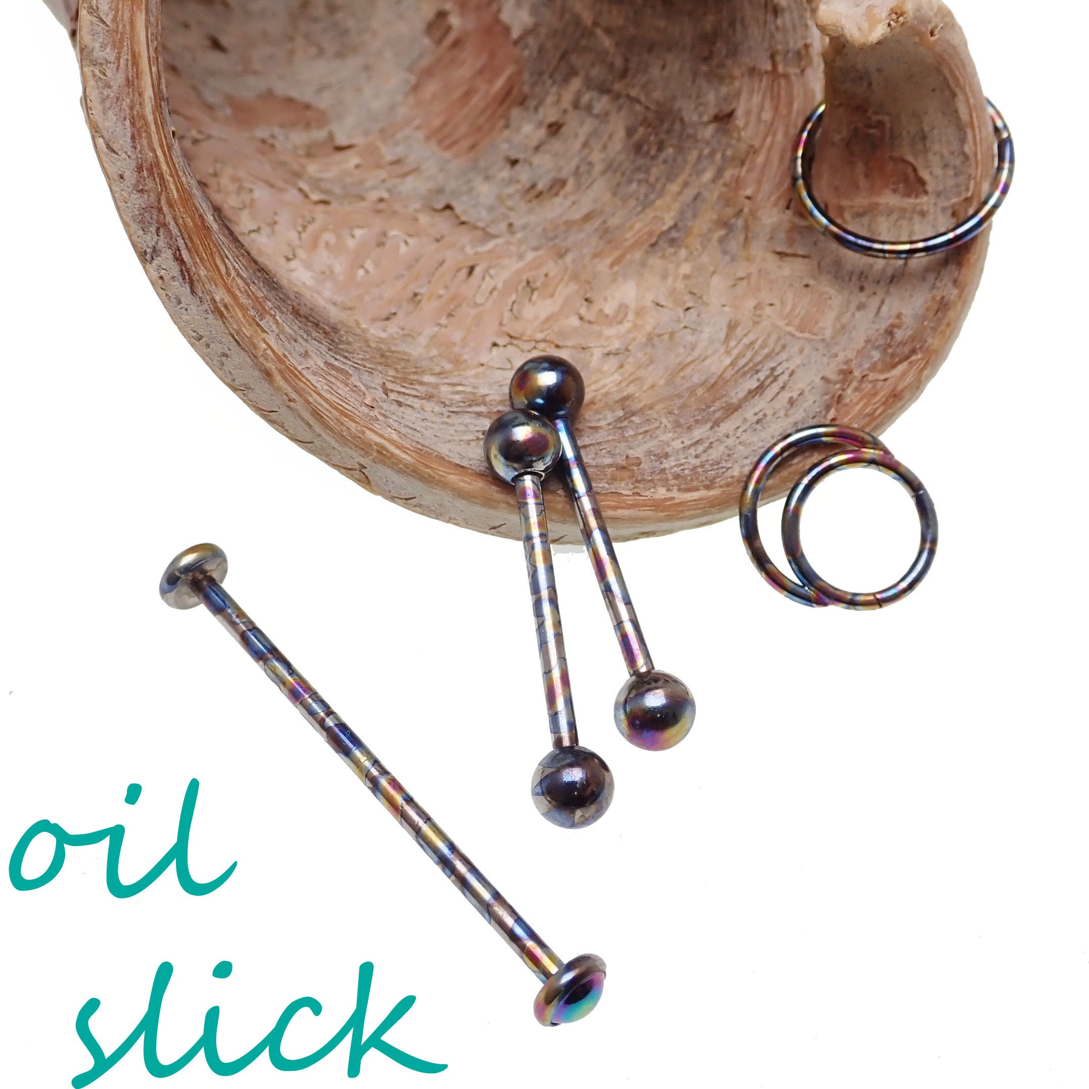 Oil Slick Anodized Titanium Clicker 18g, 16g, 14g, 12g, 10g · Septum ...
