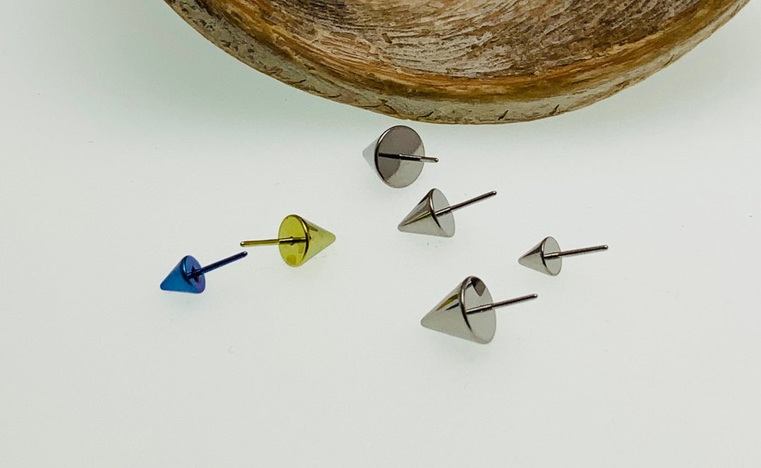 Push Fit Threadless Titanium Cone Spike End 3mm,4mm,5mm, Lots of Color ...
