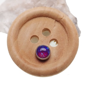 16G Implant Grade Titanium Internally Threaded Flat Tops Lab Fire Opal ...