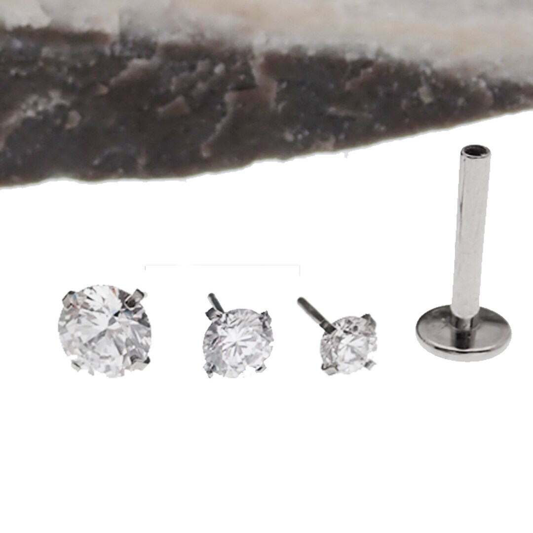 CZ Flatback Implant Titanium Flatback Piercings 18g, 16g, 14g, Helix ...