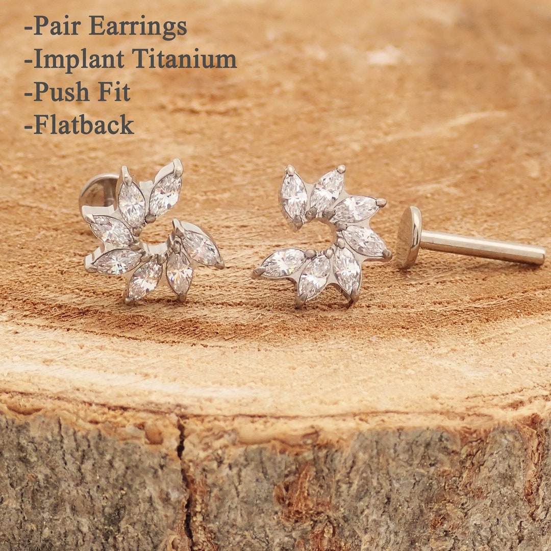 PAIR Implant Titanium Semi Circle Cluster CZ ,push Fit Titanium ...