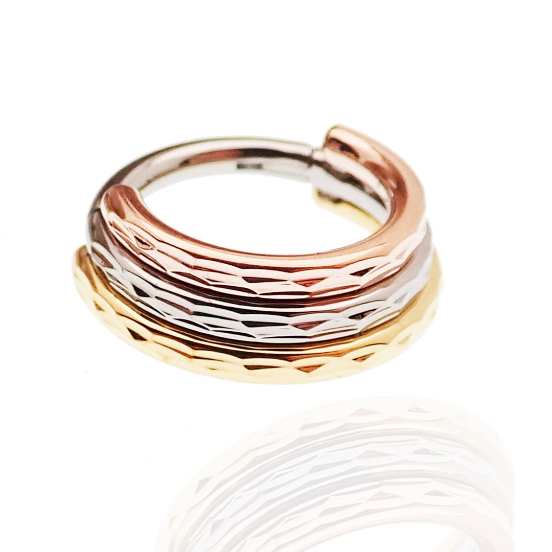 Hammered Triple Metal Stacked Implant Titanium Hinged Clicker Septum ...