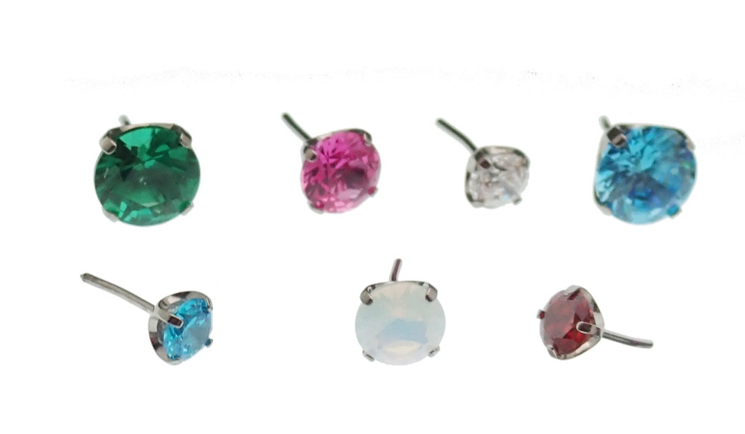 Implant Titanium Push Tops ,CZ Top Only, Body Piercing Jewelry ...