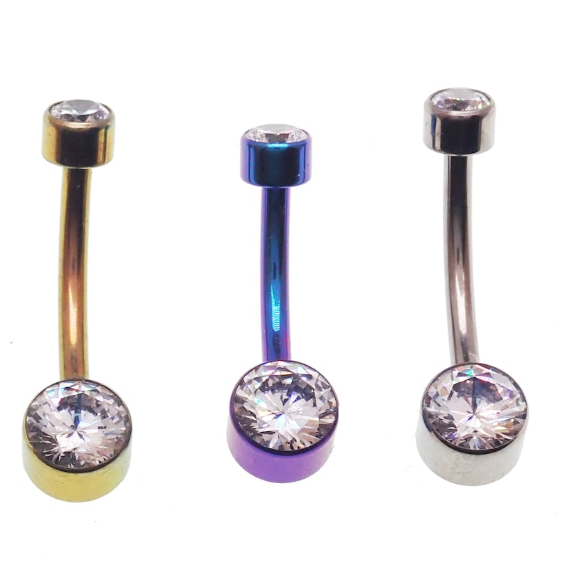 Implant Grade Titanium Belly Ring, Crystal Navel Jewelry, 14g - Etsy