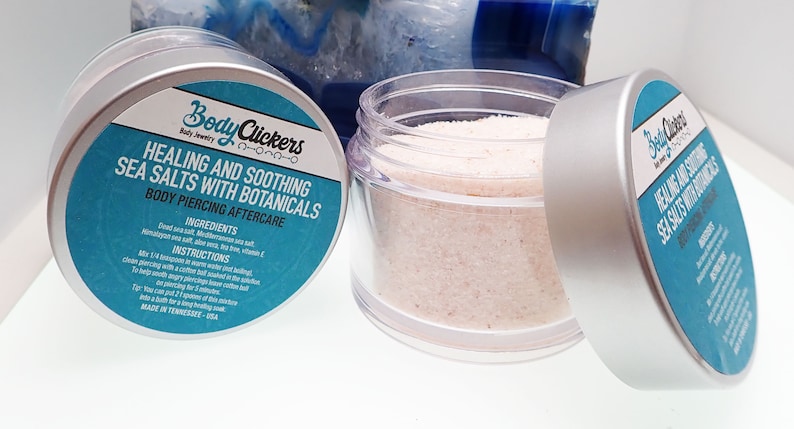Sea Salt Body Piercing Aftercare With Botanicals, Natural Healing ...
