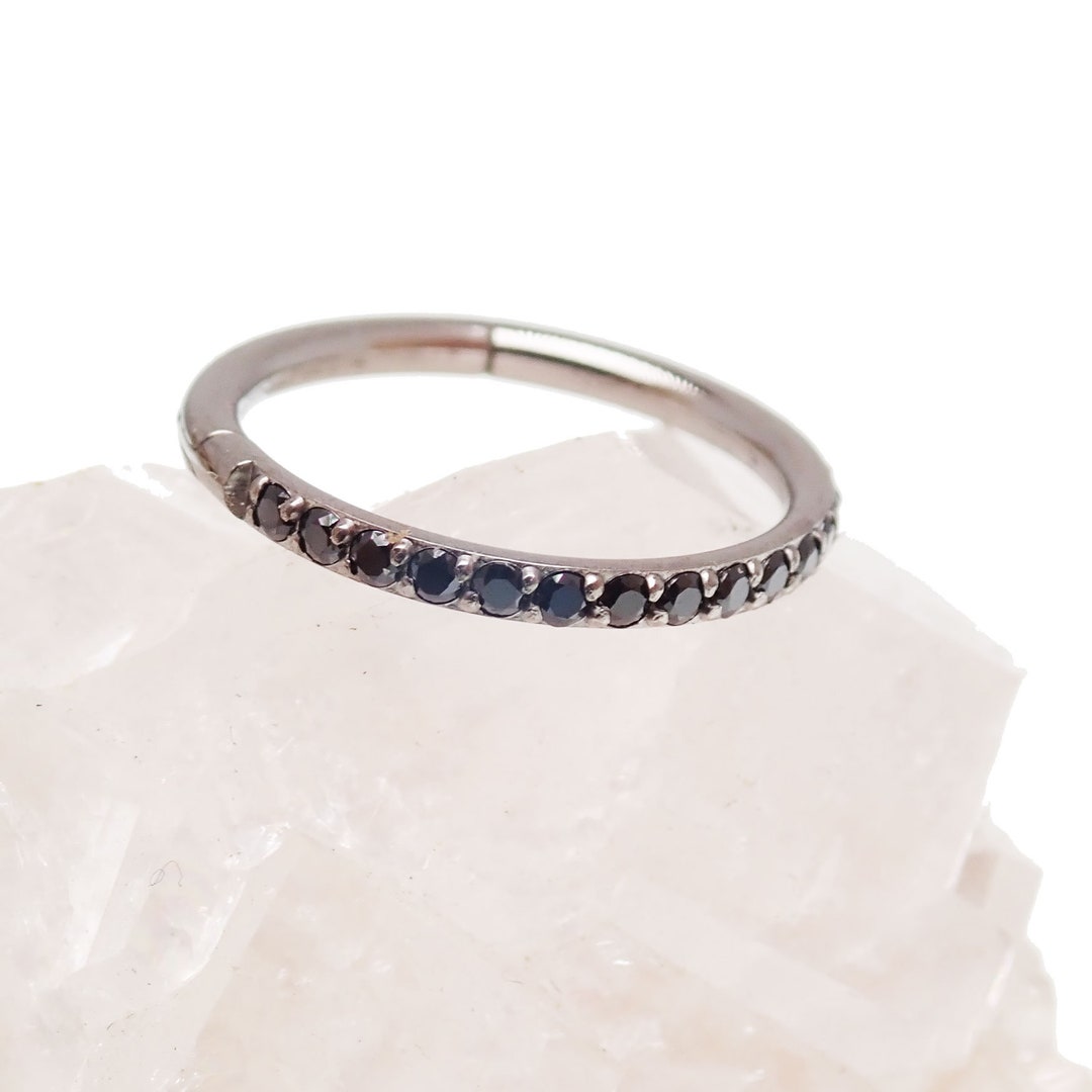 Black CZ Crystal 6mm, 8mm, 10mm, 12mm Titanium Clicker · Daith/helix ...