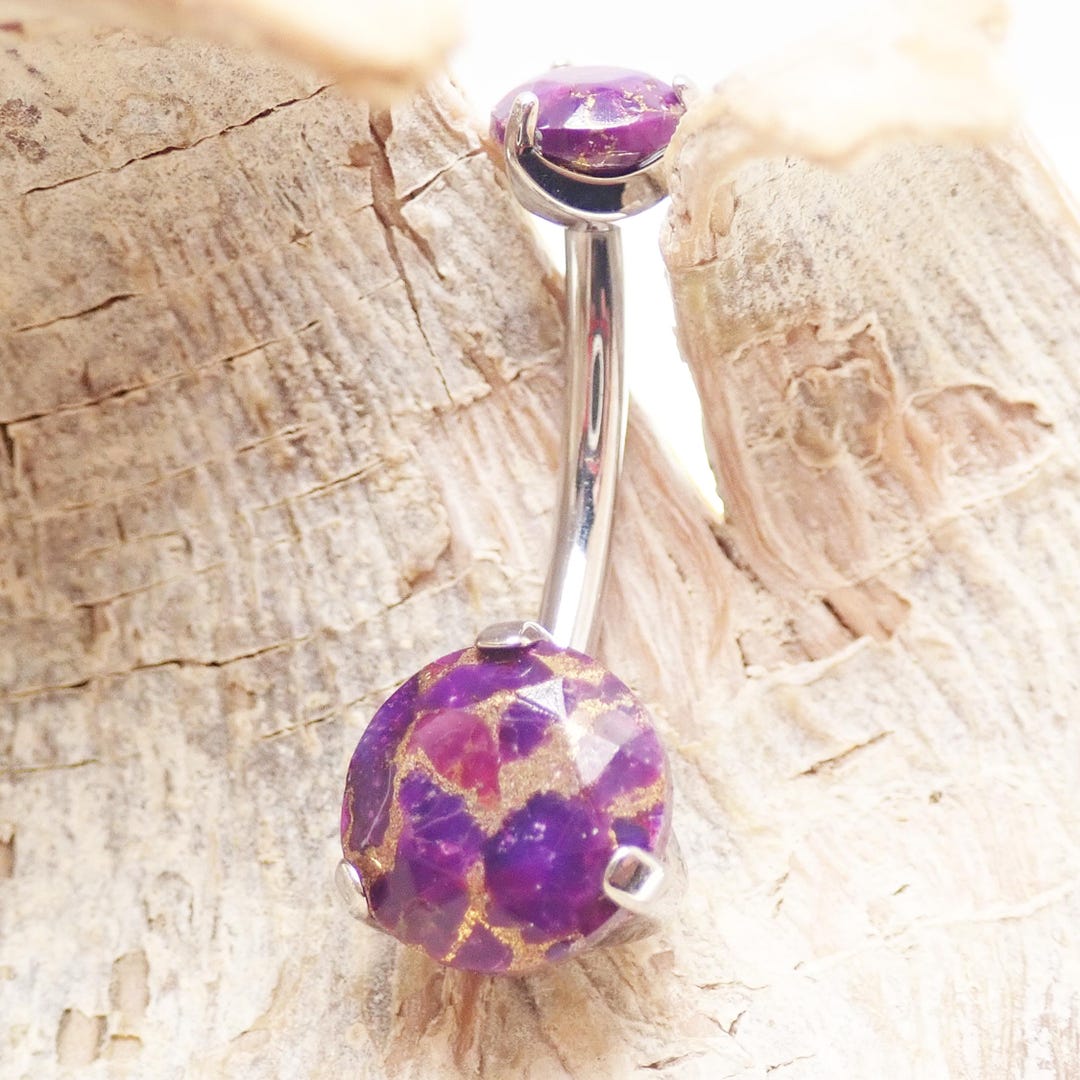 Copper Purple Turquoise Implant Titanium, Belly Piercing, 14g 10mm - Etsy