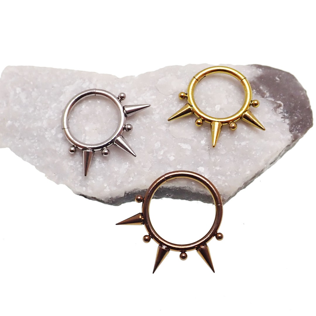 16g Titanium Hinged Septum Spiked Piercing 8mm & 10mm - Etsy