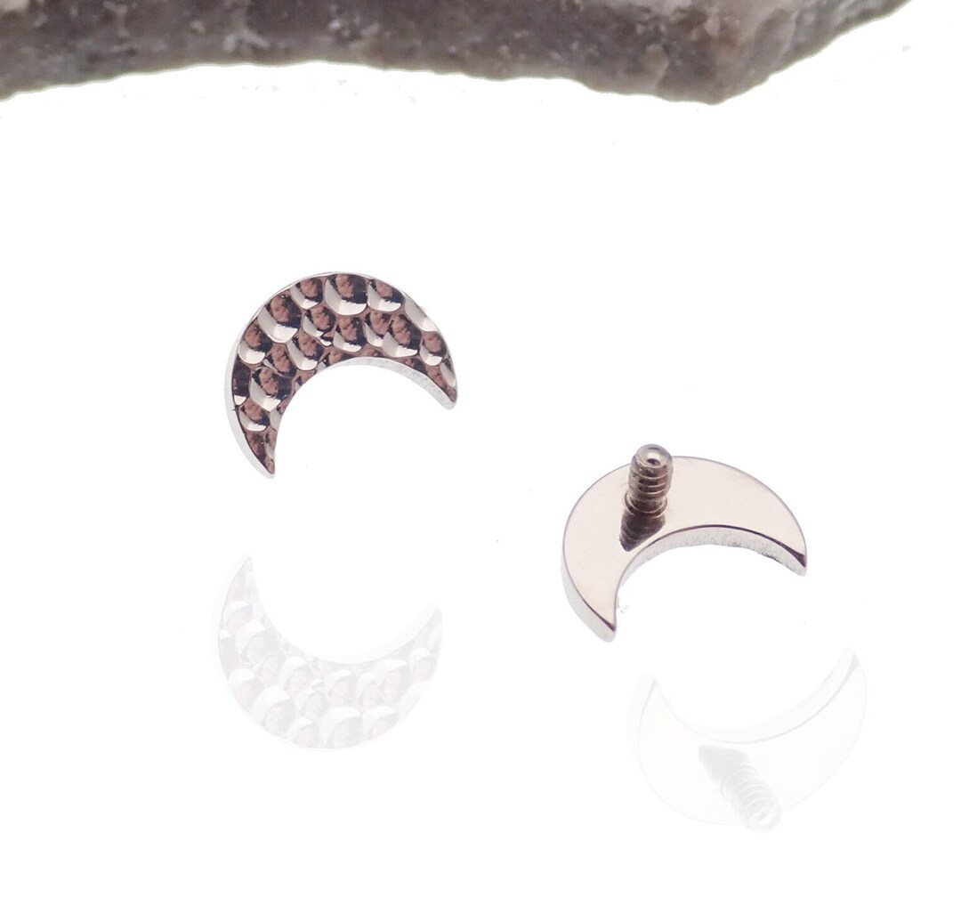 Hammered Moon Implant Titanium Internally Threaded Top Only 16g, 14g - Etsy