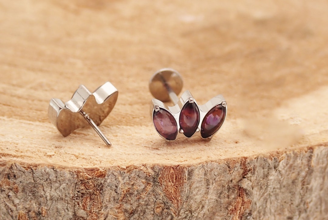 Implant Titanium Amethyst ,threadless Pin Push Fit Piercing, Petal ...