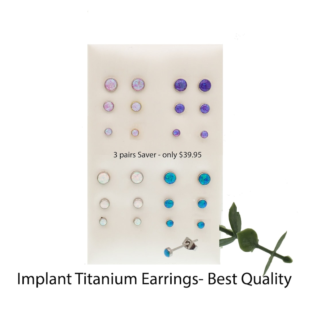 Implant Titanium Earrings, Lots of Colors and Sizes , Hypoallergenic ...