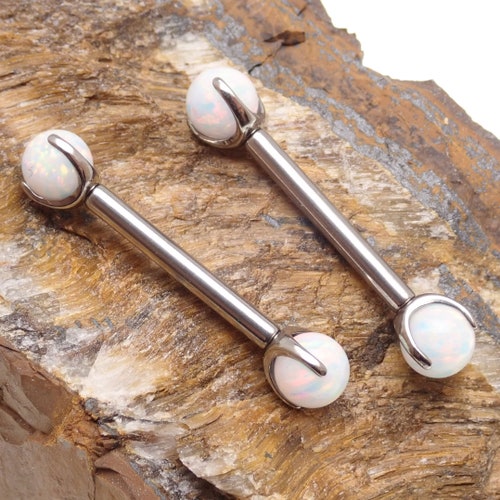 Real Jade 12g 14g Titanium Internally Threaded Claw Nipple Bar - Etsy