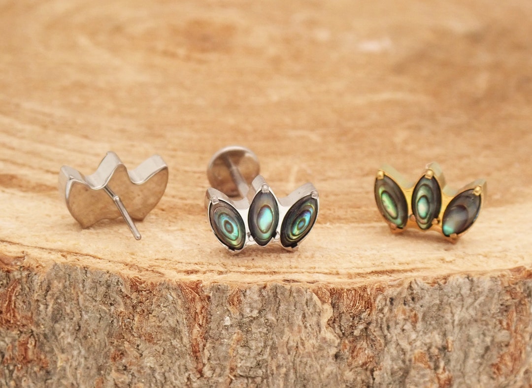 Implant Titanium Alabone Shell ,threadless Pin Push Fit Piercing, Petal ...